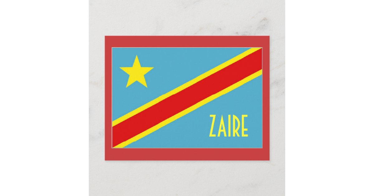 Zaire flag postcard | Zazzle