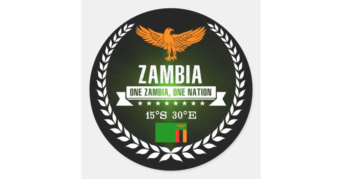 Zambia Classic Round Sticker | Zazzle