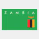 zambia country flag nation symbol text name rectangular sticker | Zazzle