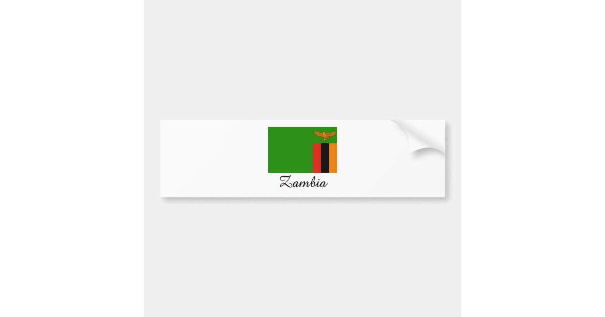 Zambia Flag Design Bumper Sticker | Zazzle