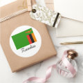 Zambia Flag Design Classic Round Sticker | Zazzle