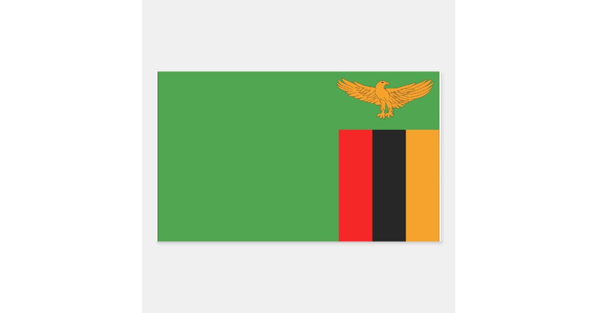 Zambia Flag Rectangular Sticker | Zazzle