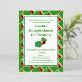 ZAMBIA INDEPENDENCE CELEBRATION Zambian Flag Invitation | Zazzle