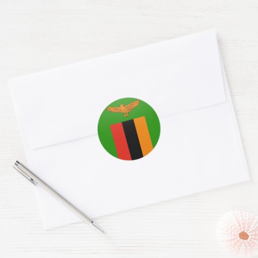 Zambia quality Flag Circle Classic Round Sticker | Zazzle