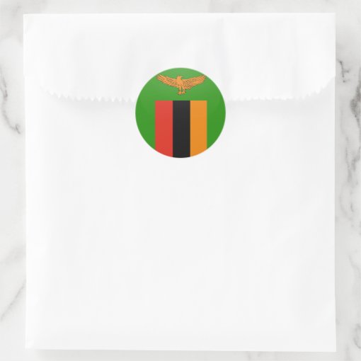 Zambia quality Flag Circle Classic Round Sticker | Zazzle