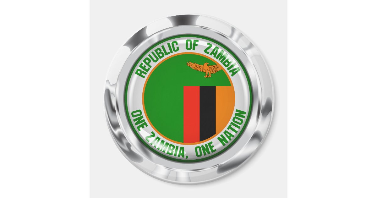 Zambia Round Emblem Magnet | Zazzle