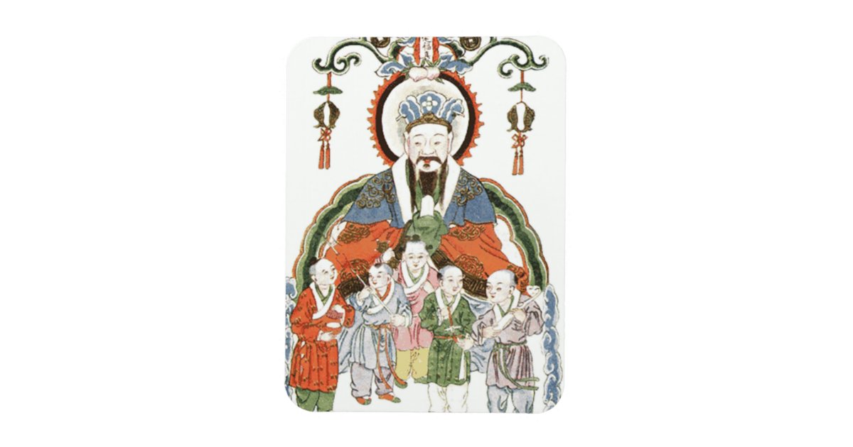 Zao Jun Chinese kitchen god photo magnet | Zazzle