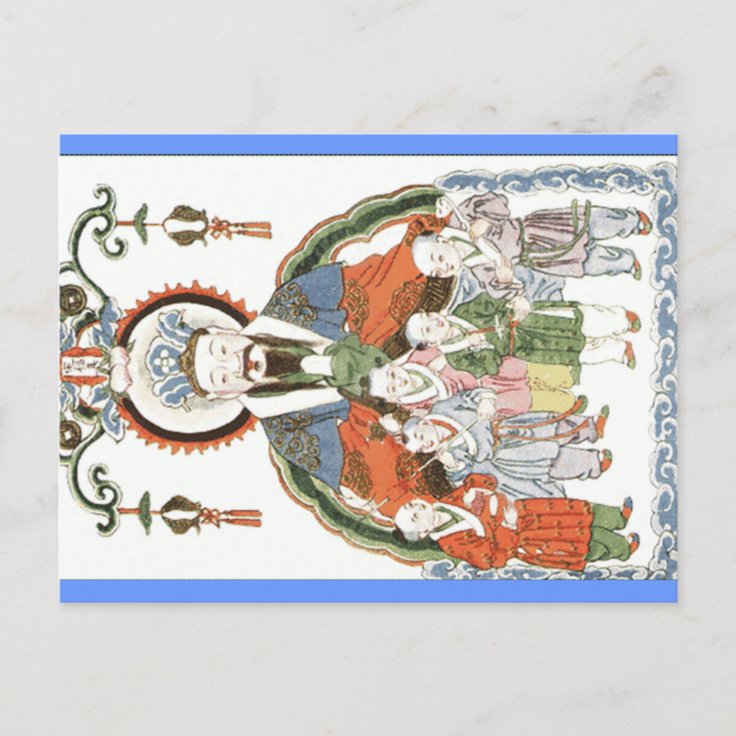 Zao Jun Chinese kitchen god postcard | Zazzle