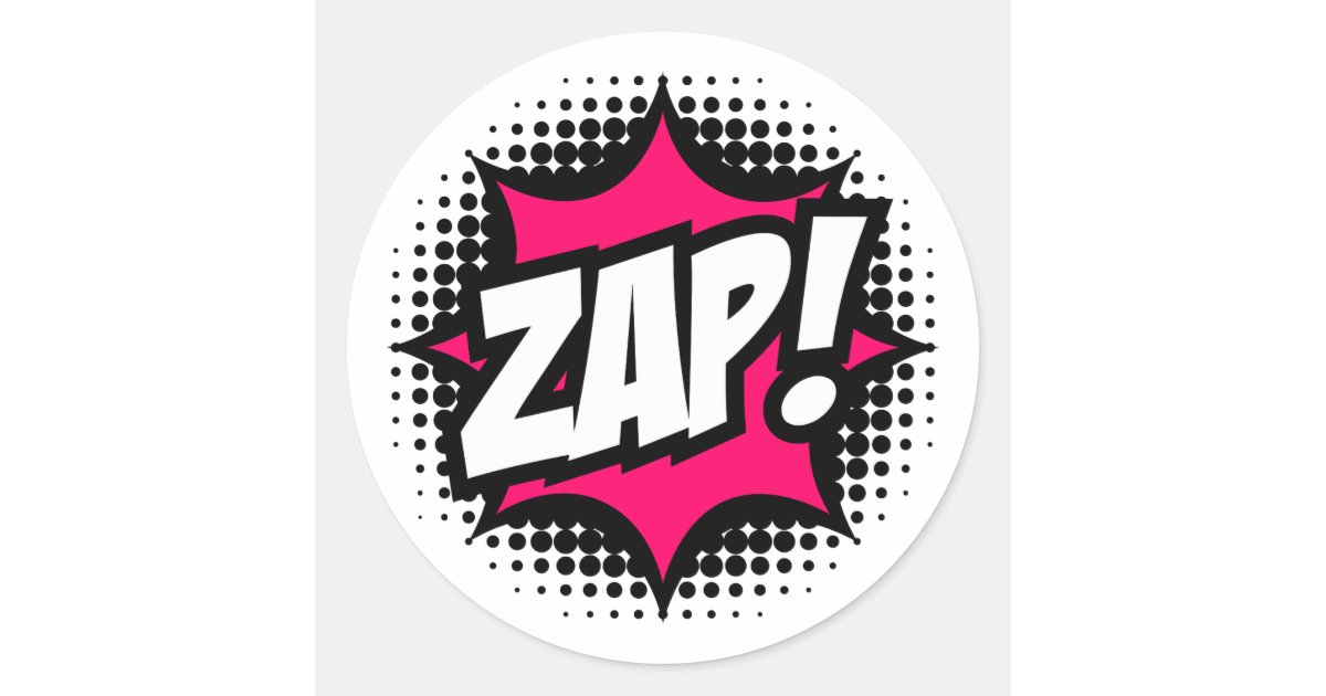 ZAP! Comic Book Style Classic Round Sticker | Zazzle