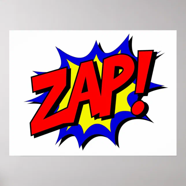 ZAP Comic Book Style Poster | Zazzle