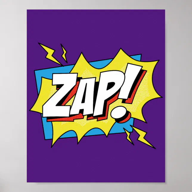 Zap! Electrifying Pop Art Comic Action Poster | Zazzle