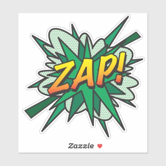ZAP Fun Retro Comic Book Pop Art Sticker | Zazzle.com