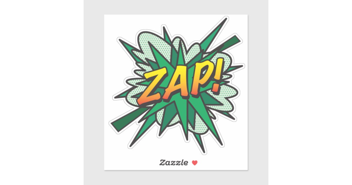 ZAP Fun Retro Comic Book Pop Art Sticker | Zazzle