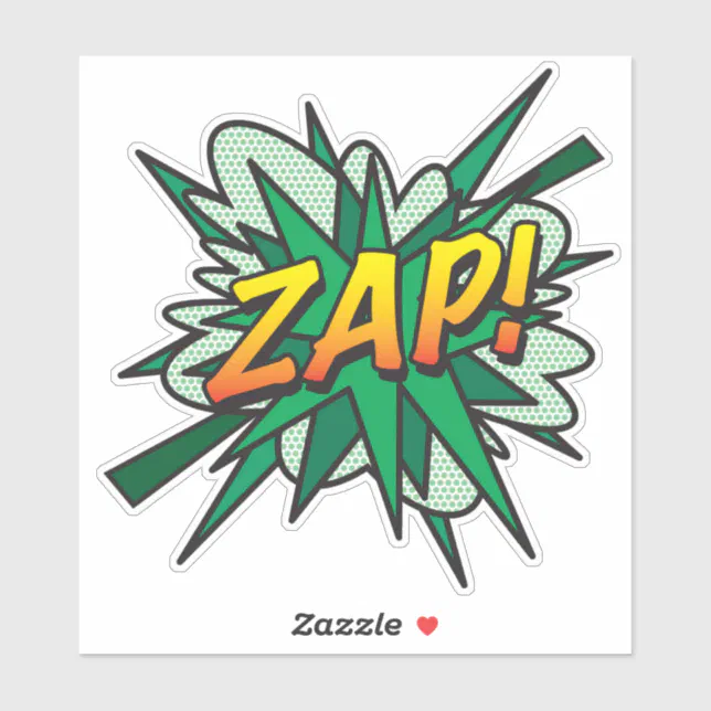 ZAP Fun Retro Comic Book Pop Art Sticker | Zazzle