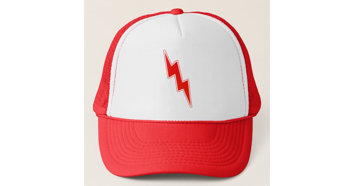 Zap – Red Lightning Bolt Trucker Hat | Zazzle