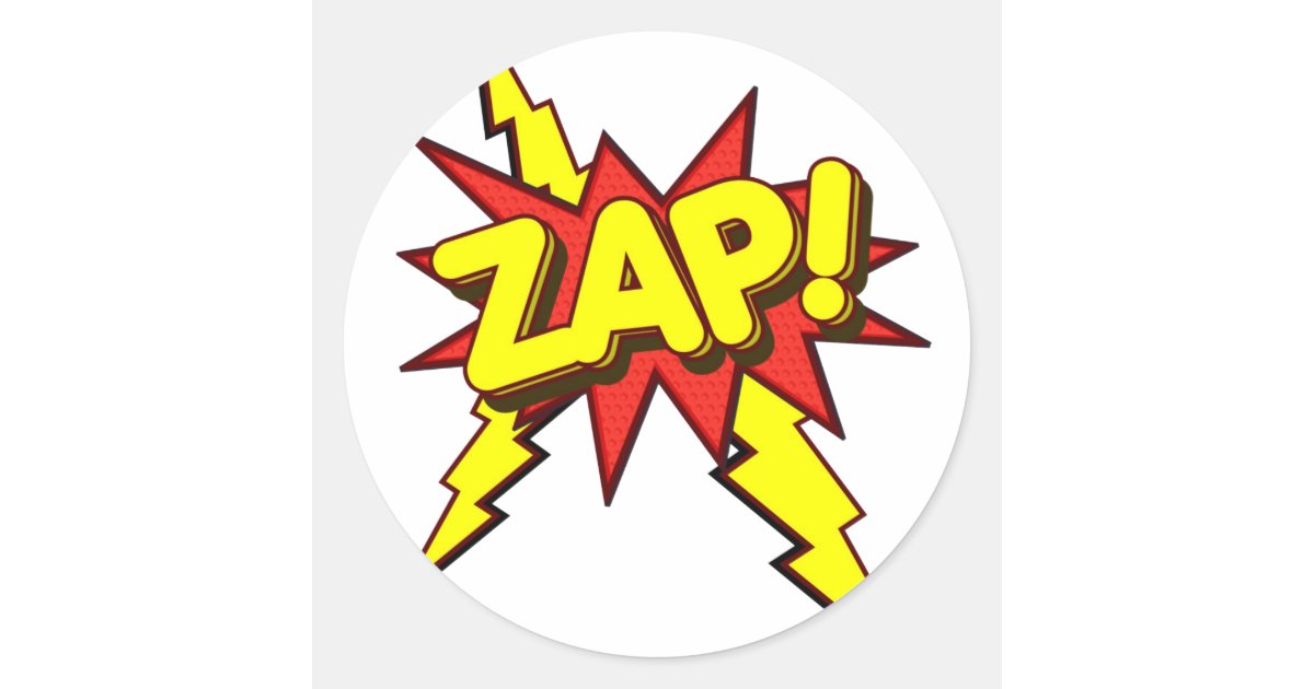 Zap, Zing, Pow! Classic Round Sticker | Zazzle