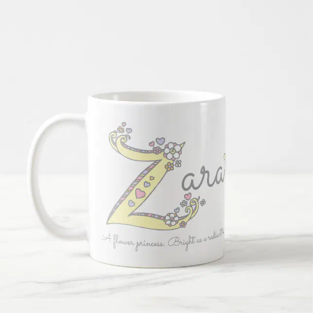 Zara name meaning decorative Z monogram mug | Zazzle