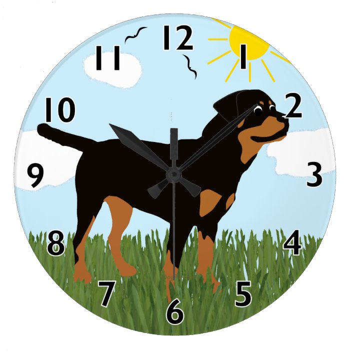 Zara the Rottweiler Large Clock | Zazzle.com