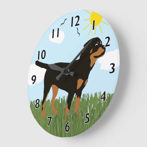 Zara the Rottweiler Large Clock | Zazzle