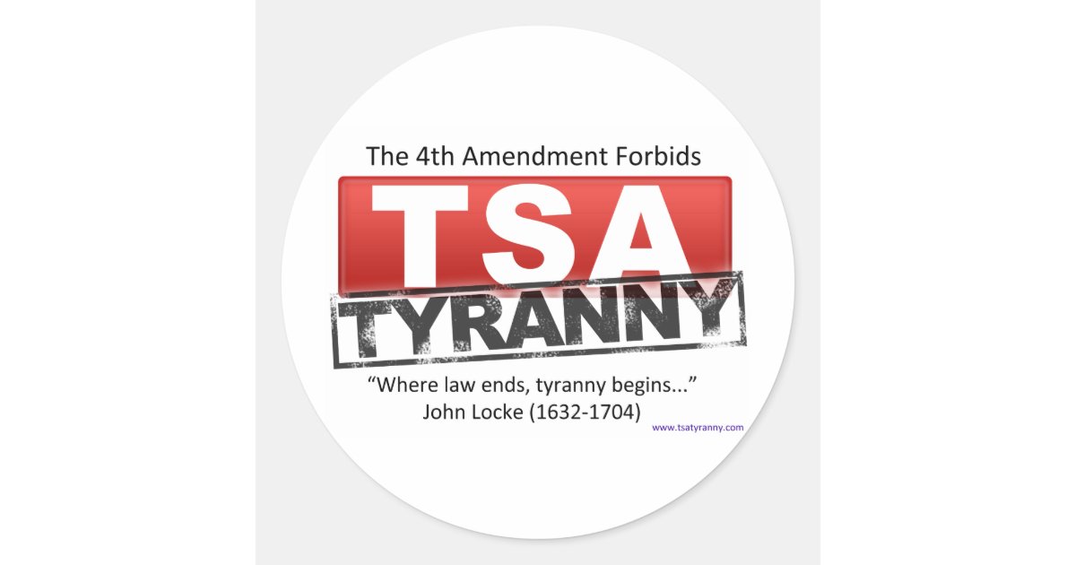 Zazzle TSA Tyranny Image Classic Round Sticker | Zazzle