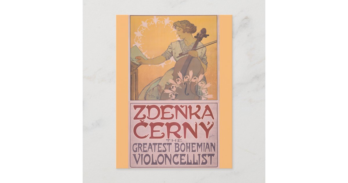 Zdenka Cerny poster by Alphonse Mucha Postcard | Zazzle