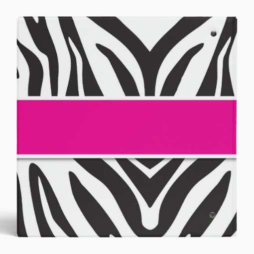 Zebra and Hot Pink Binder 2 inch | Zazzle