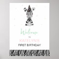 Zebra Animal Birthday Party Welcome Sign | Zazzle