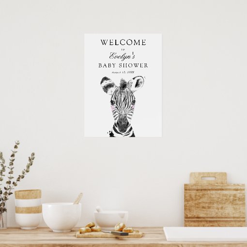 Zebra Baby Shower Welcome Sign | Zazzle