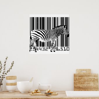Zebra Barcode Art Poster | Zazzle