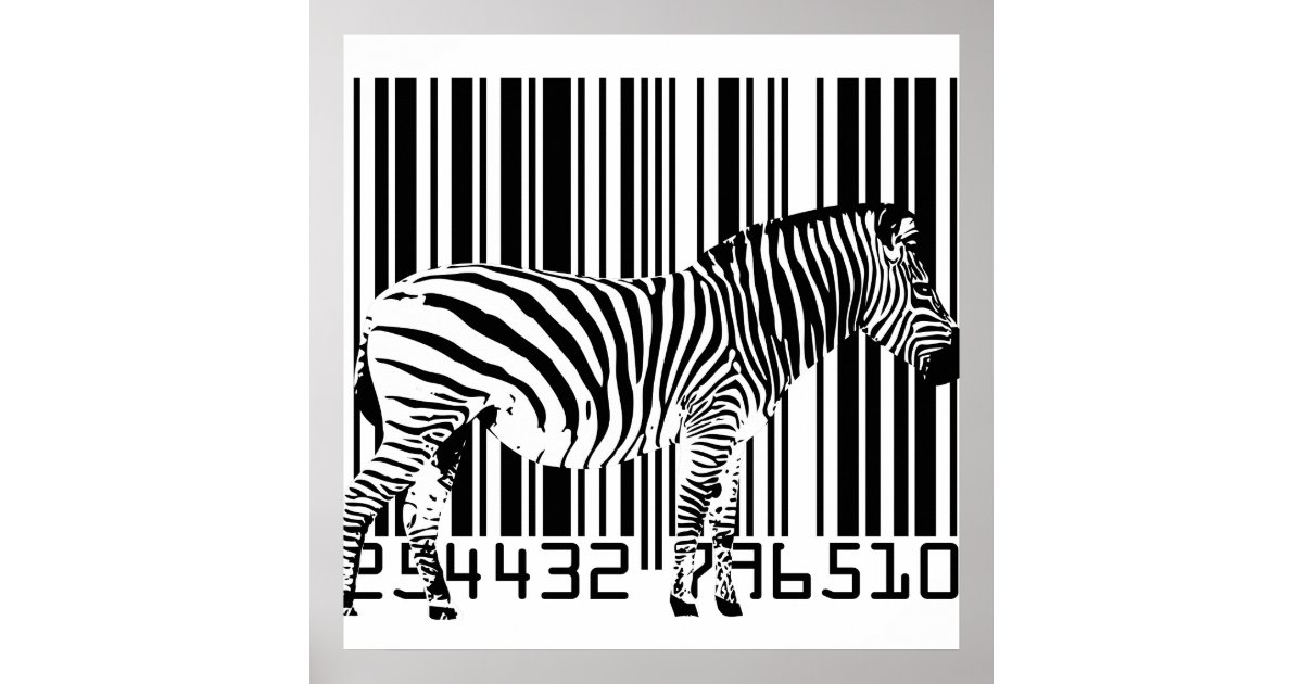 Zebra Barcode Art Poster | Zazzle