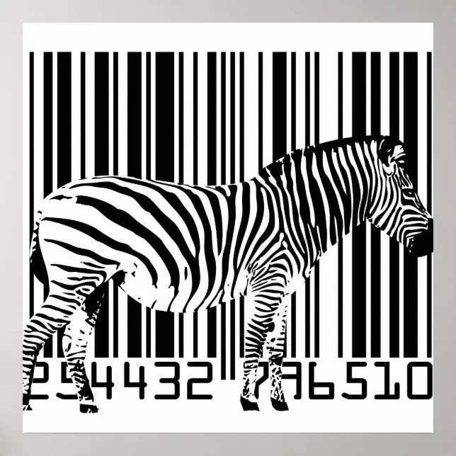Zebra Barcode Art Poster | Zazzle