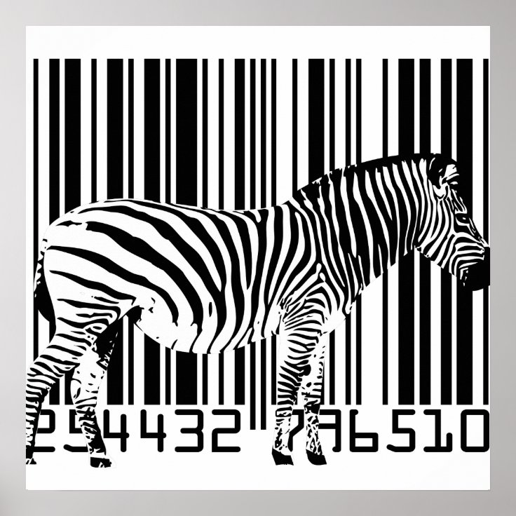 Zebra Barcode Art Poster | Zazzle