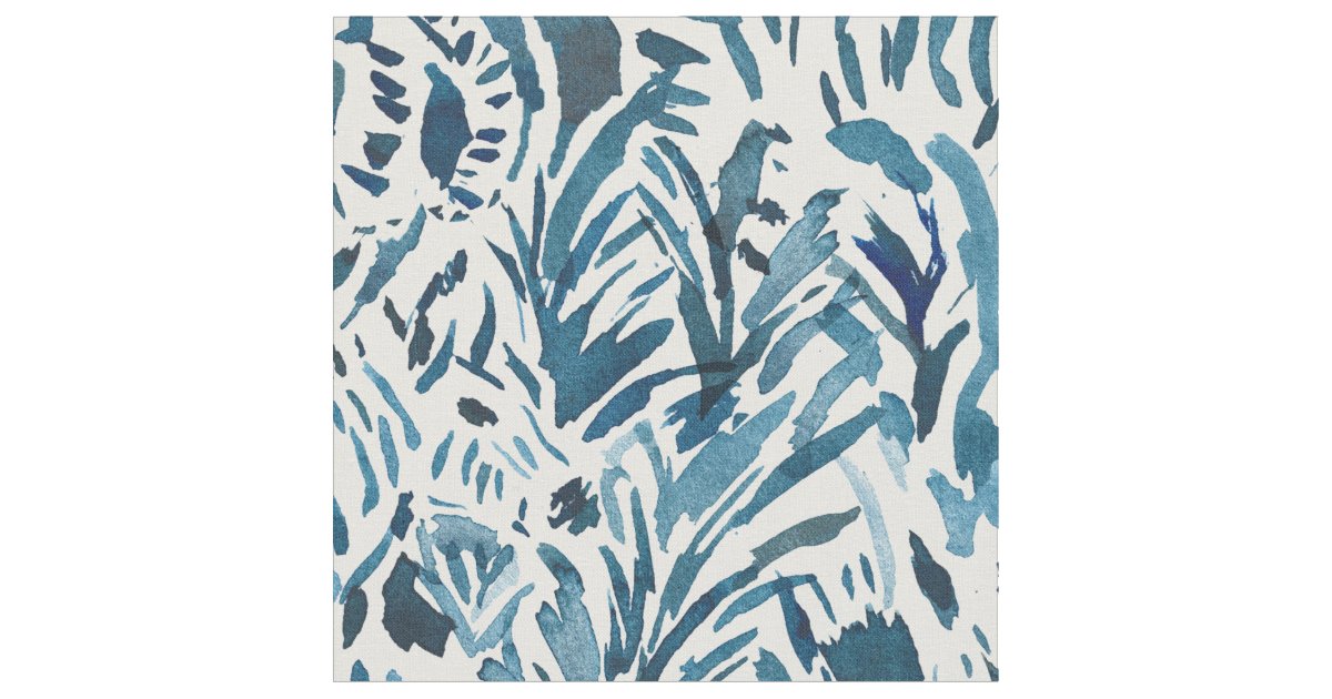ZEBRA CAMO Indigo Safari Fabric | Zazzle