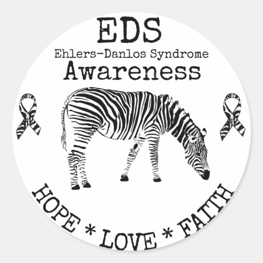 Zebra Ehlers-Danlos syndrome EDS Sticker | Zazzle.com