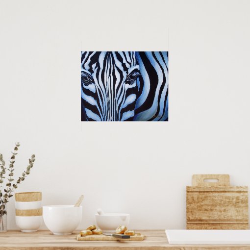 Zebra Face Wildlife Art Print | Zazzle