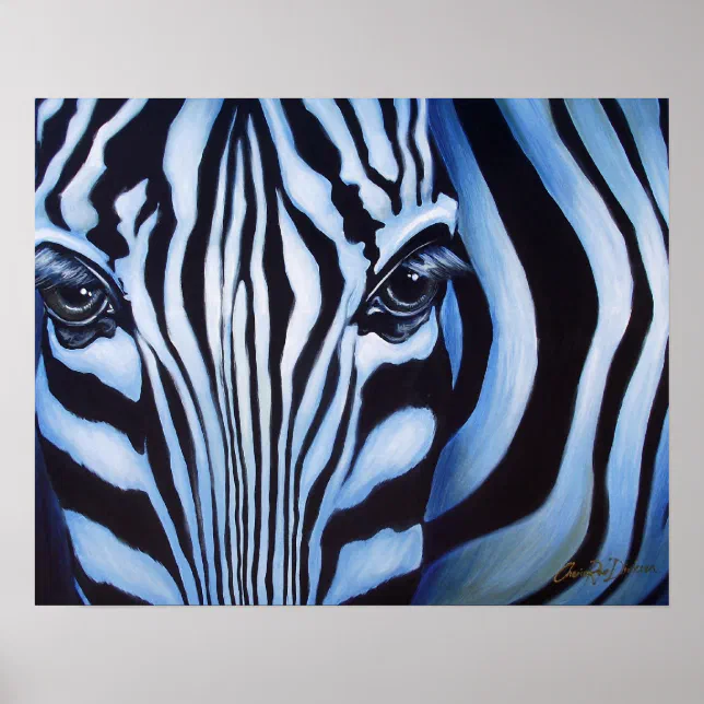 Zebra Face Wildlife Art Print | Zazzle