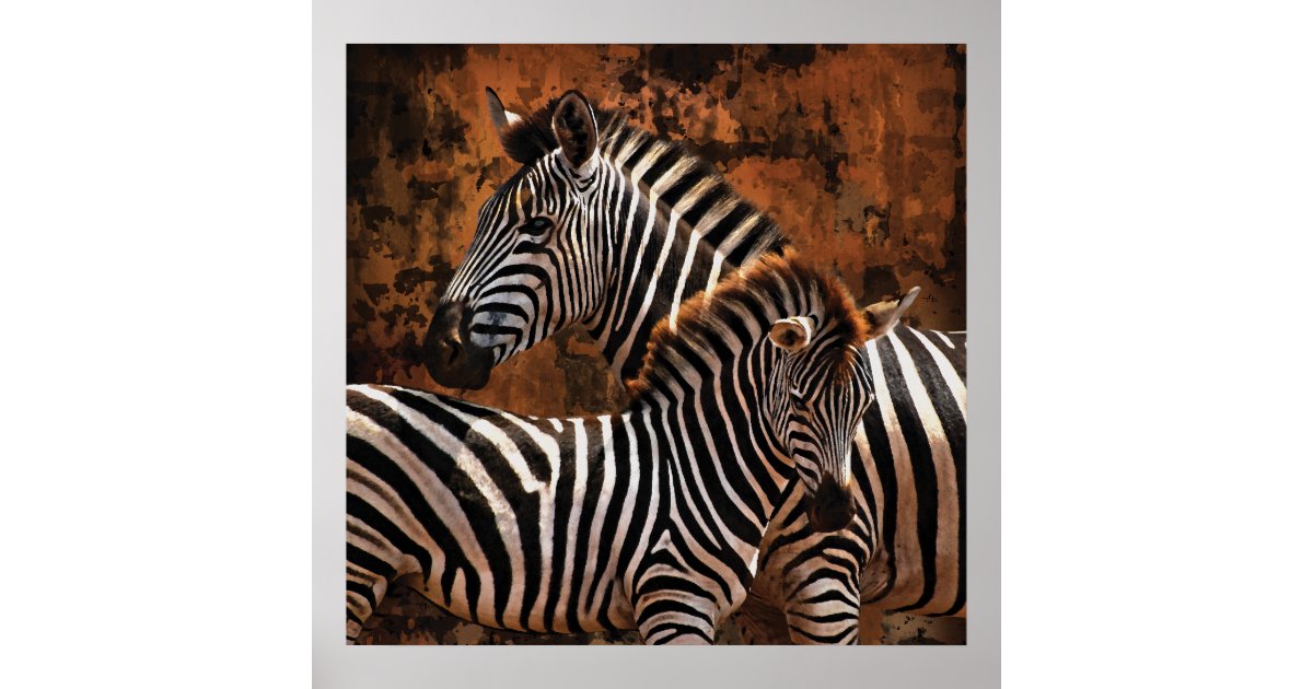 Zebra Fall Stripes LARGE poster, print, wall art | Zazzle