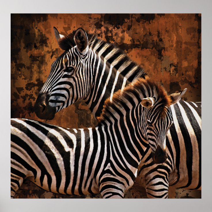Zebra Fall Stripes LARGE poster, print, wall art | Zazzle
