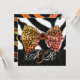 ZEBRA FUR,LEOPARD SKIN BOW ,BLACK DAMASK MONOGRAM INVITATION | Zazzle