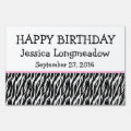 ZEBRA Happy Birthday Custom NAME and DATE V02 Sign | Zazzle