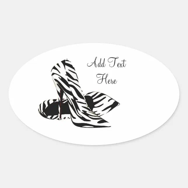 Zebra High Heel Shoes Envelope Seal Sticker Labels | Zazzle