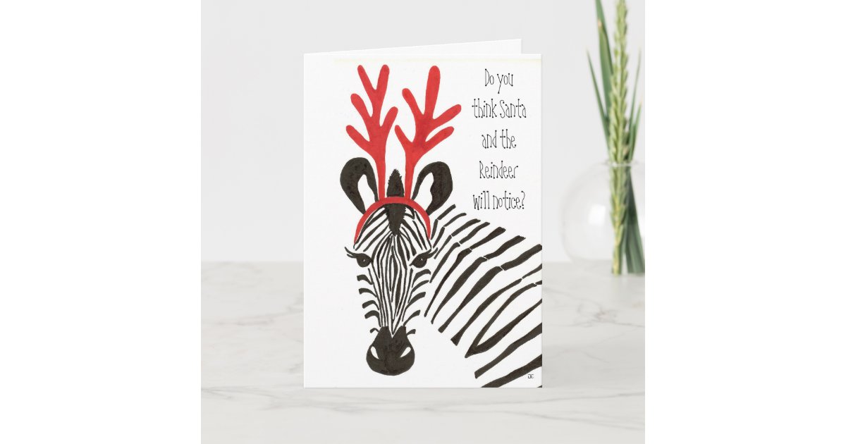 Zebra Holiday Cards | Zazzle