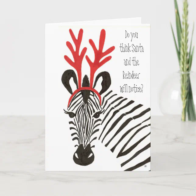 Zebra Holiday Cards | Zazzle