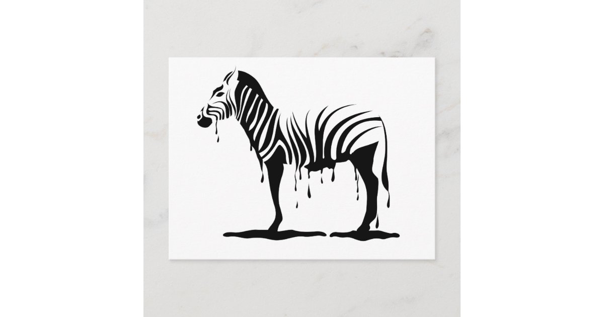 zebra in in splash in vector postcard | Zazzle