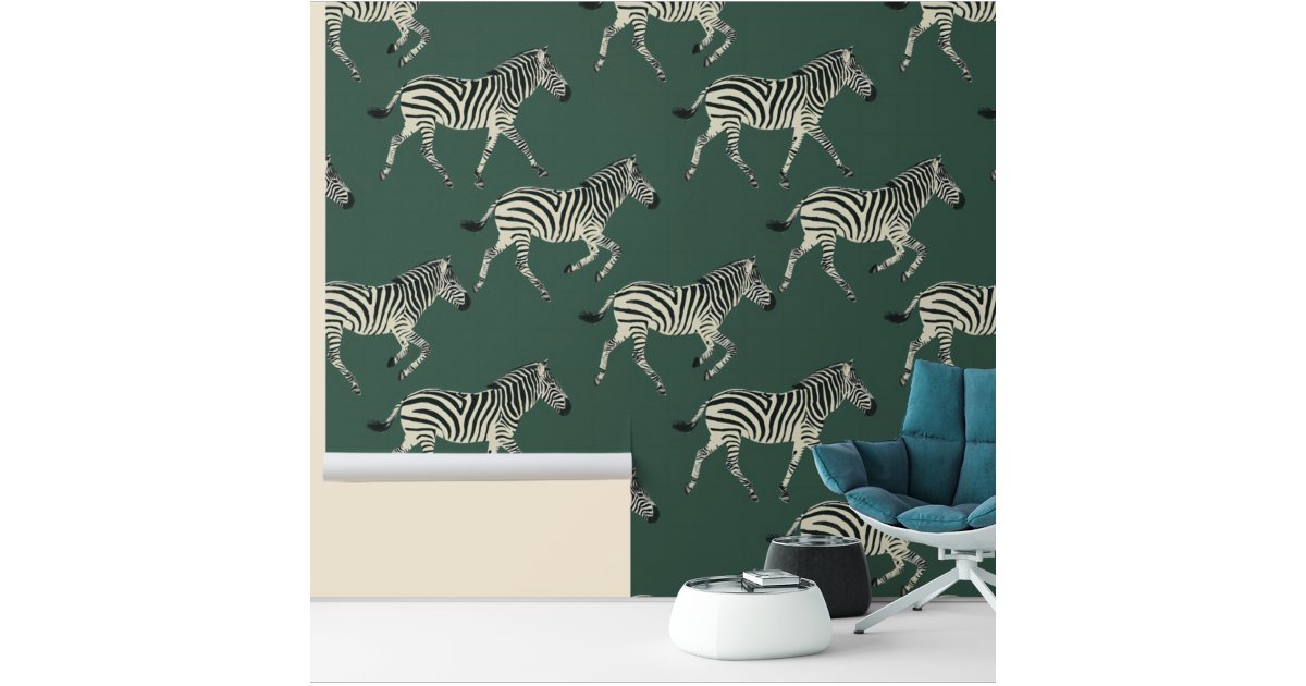Zebra Jungle Serengeti Africa Safari pattern Wallpaper | Zazzle