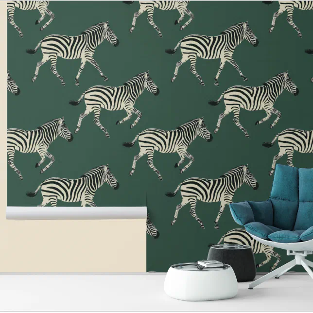 Zebra Jungle Serengeti Africa Safari pattern Wallpaper | Zazzle