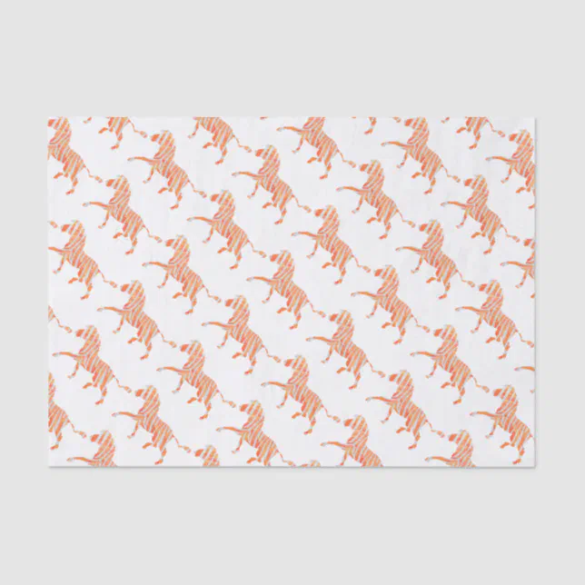 Zebra Orange and White Silhouette Tissue Paper | Zazzle