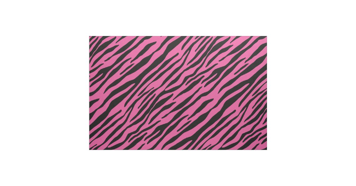 zebra pattern animal print black and pink fabric | Zazzle