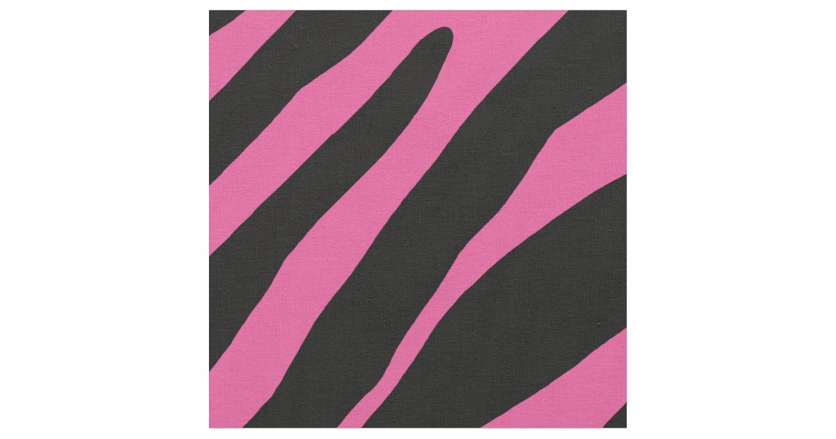 zebra pattern animal print black and pink fabric | Zazzle