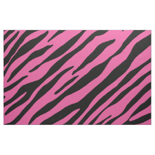 Pink Black Zebra Print Fabric | Zazzle